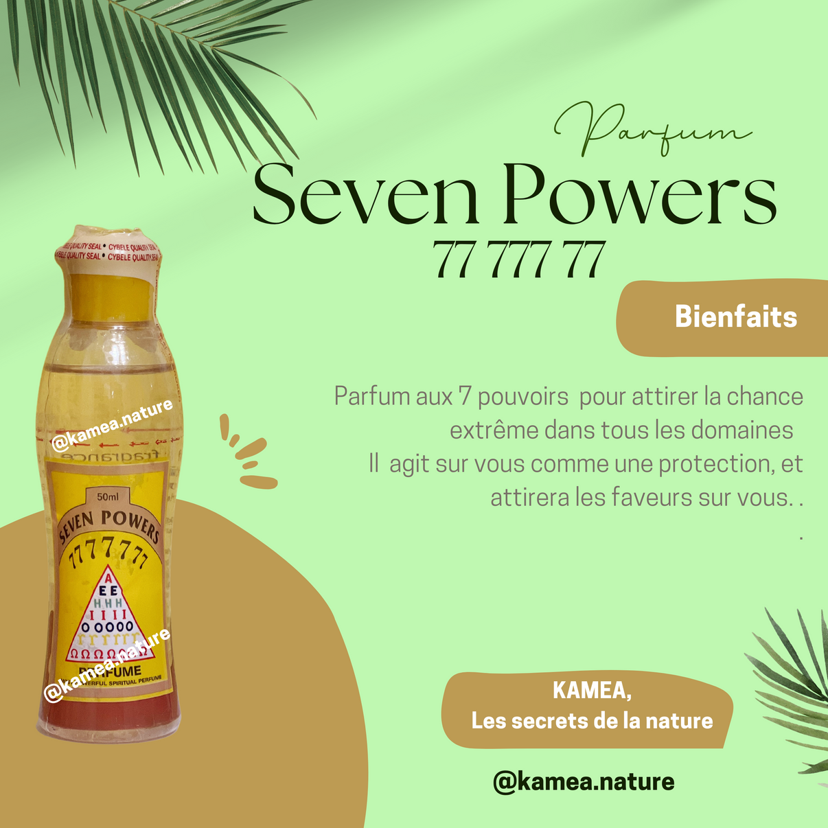 Parfum Spirituel Seven Powers 7777777- 50ml – Kamea Nature